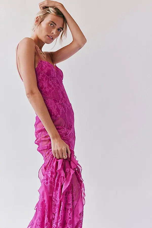 For Love & Lemons Fp X Shirley Maxi Dress In Festival Fuchsia - 74